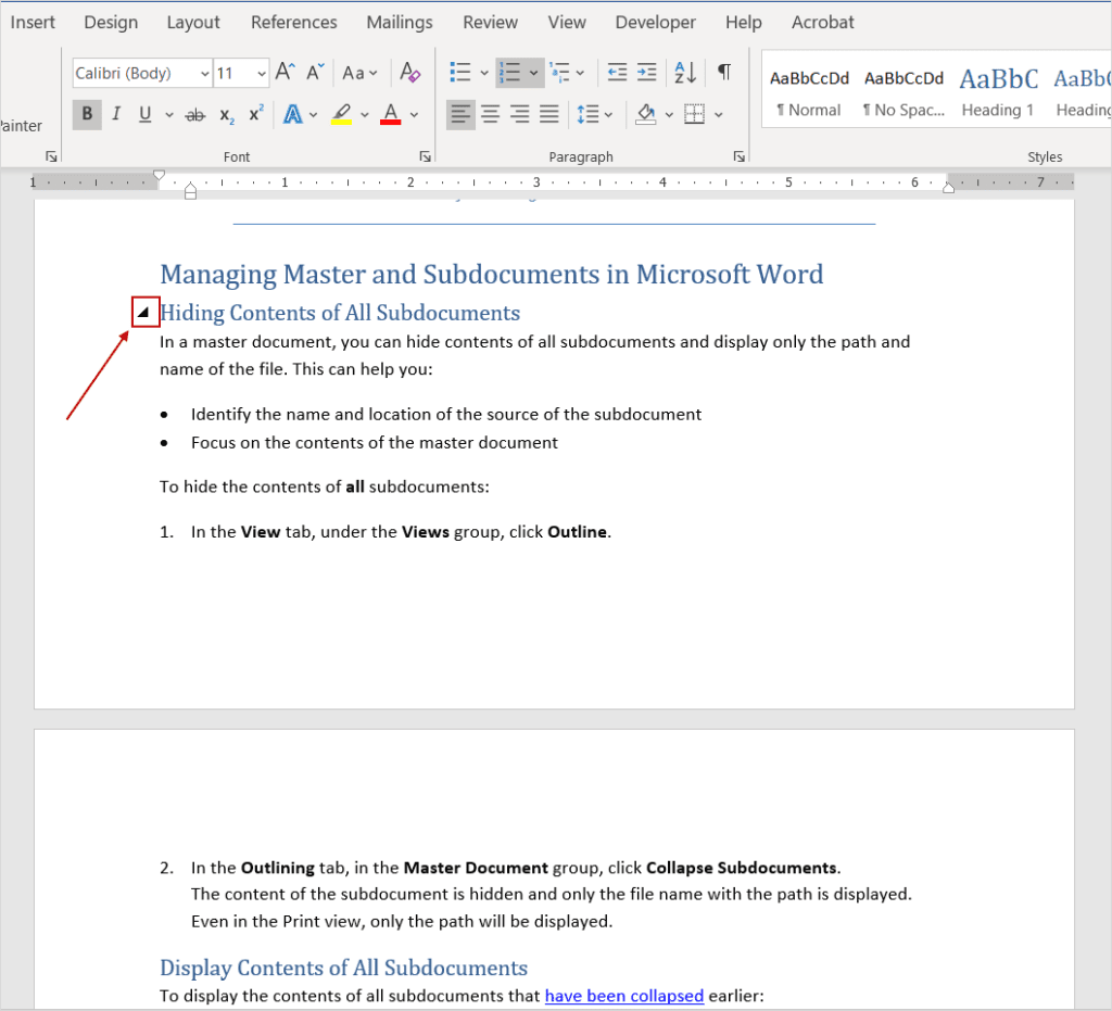 Hide or Show Parts of a Microsoft Word Document - ibruk