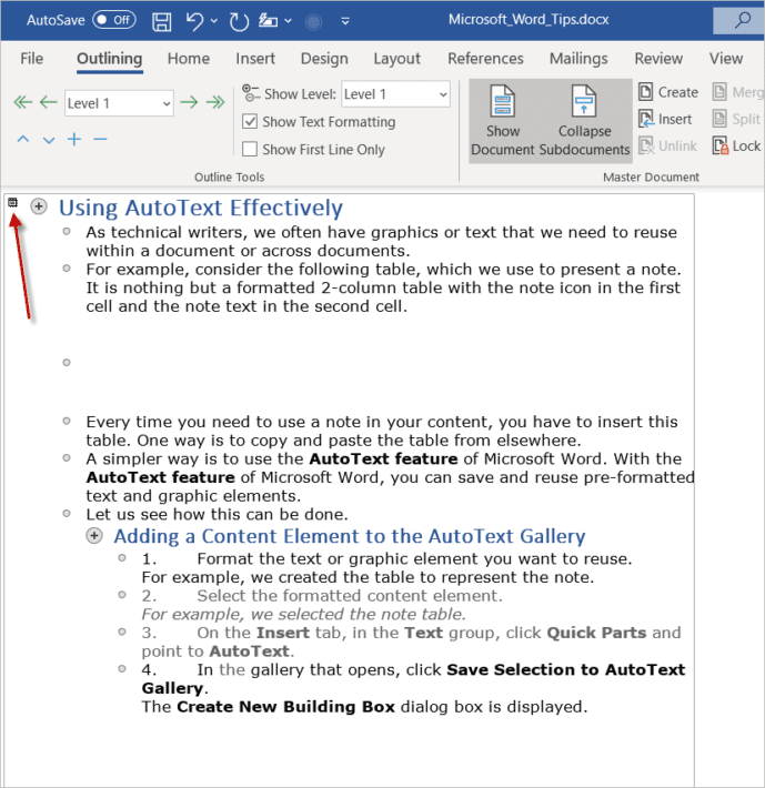 Managing Master and Subdocuments in Microsoft Word - ibruk