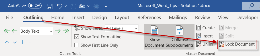 Managing Master and Subdocuments in Microsoft Word - ibruk